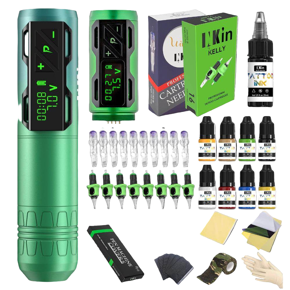 INKin CL2 4.0mm Stroke Wireless Full Set Tattoo Machine Kit Bundle (2 ...